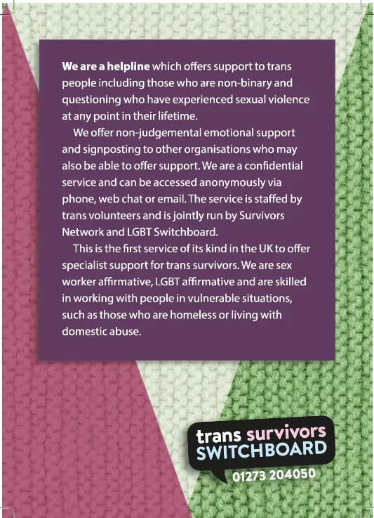 Survivors Network - New National Helpline for Trans Survivors of Sexual ...